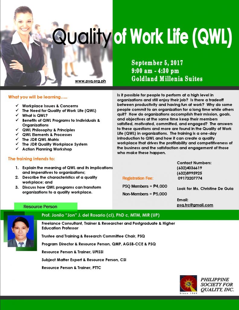 Quality of Work Life – Welcome PSQ Nation